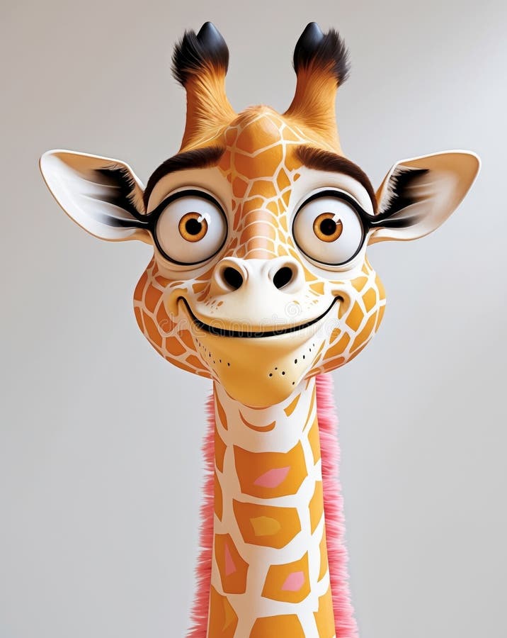 A Cartoon Giraffe with a Goofy Expression on Its Face. Stock ...