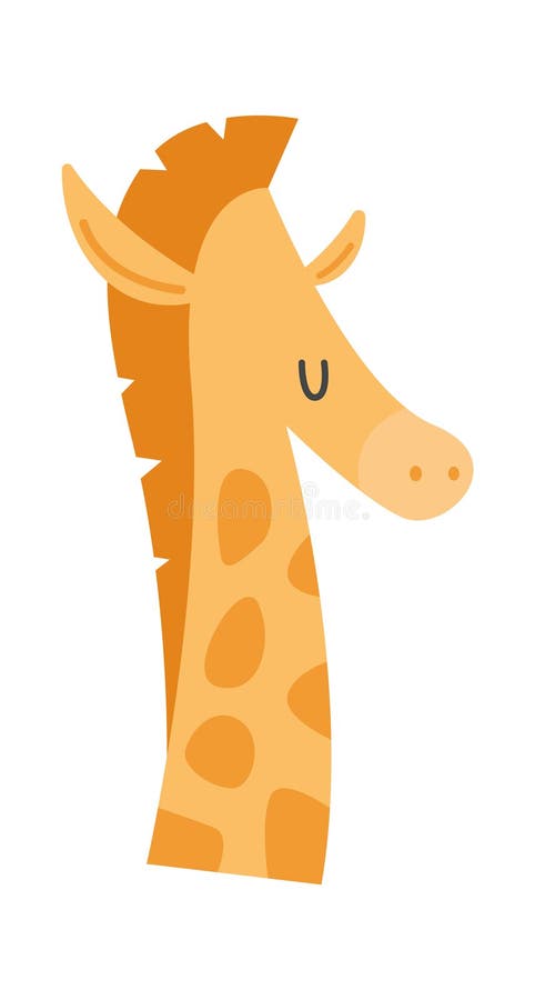 Cartoon giraffe head stock vector. Illustration of nature - 272740095