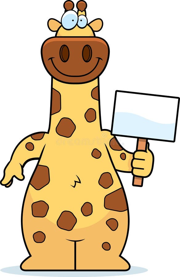 Cartoon Giraffe Sign stock vector. Illustration of giraffe - 47474895