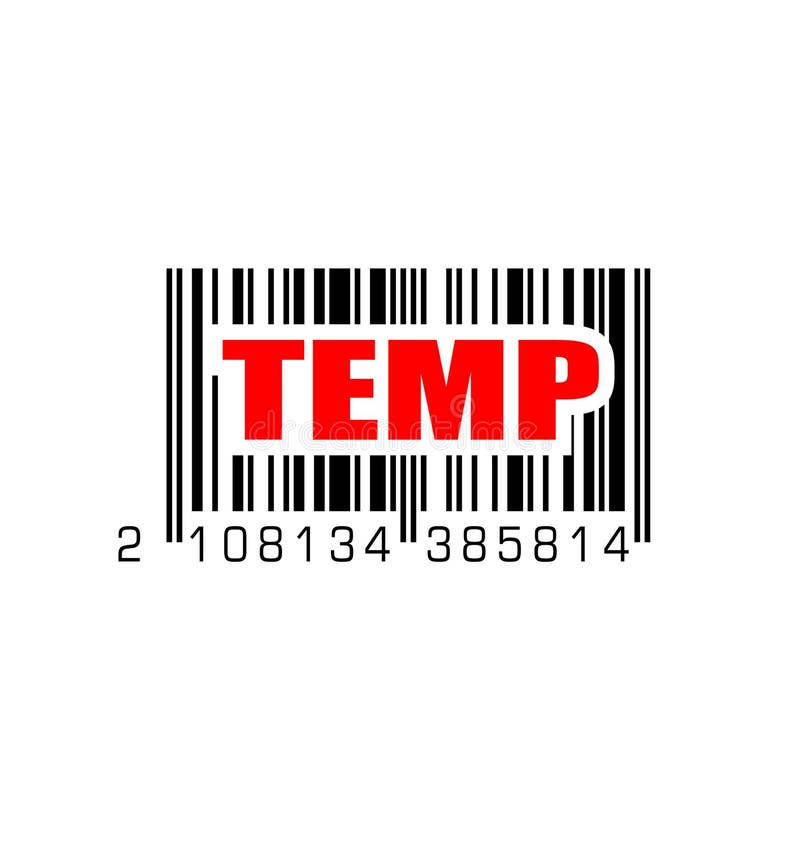 Bar Code with Temp Temporary Label Stock Vector - Illustration of ...