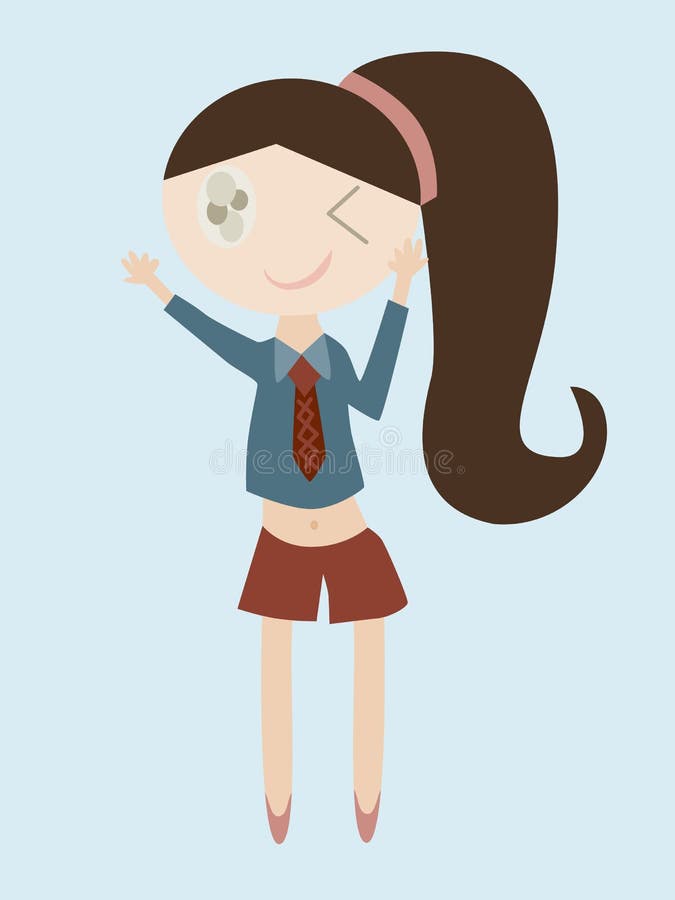 Cartoon of girl bye hand stock vector. Illustration of human - 30321667