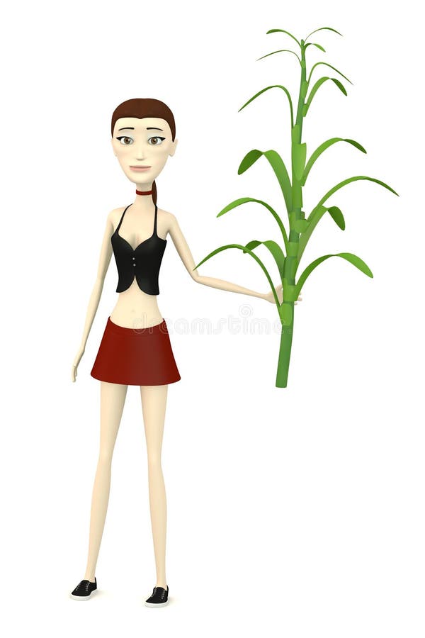 Cartoon Girl with Corn Stalk Stock Illustration - Illustration of young ...