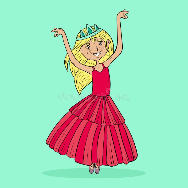 Cartoon girl dancing stock vector. Illustration of dance - 179944864