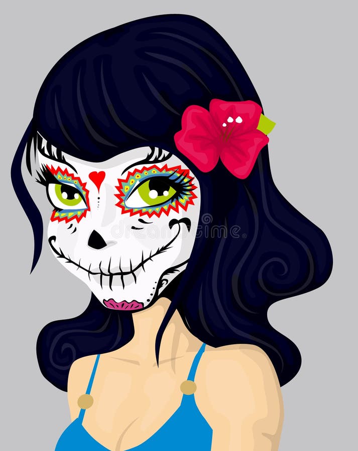 Day of the Dead Mask Illustration Stock Illustration - Illustration of ...