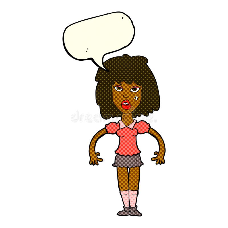 Cartoon Girl Fight with Speech Bubble Stock Illustration - Illustration ...