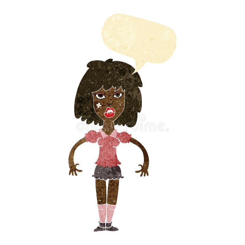 Cartoon Girl Fight with Speech Bubble Stock Illustration - Illustration ...