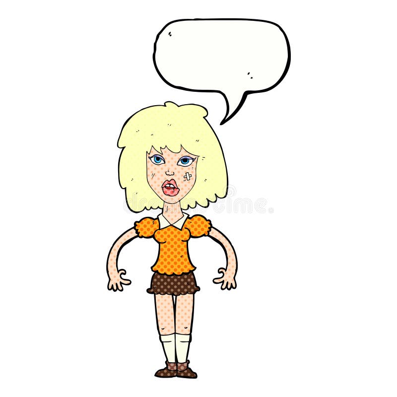 Cartoon Girl Fight with Speech Bubble Stock Illustration - Illustration ...