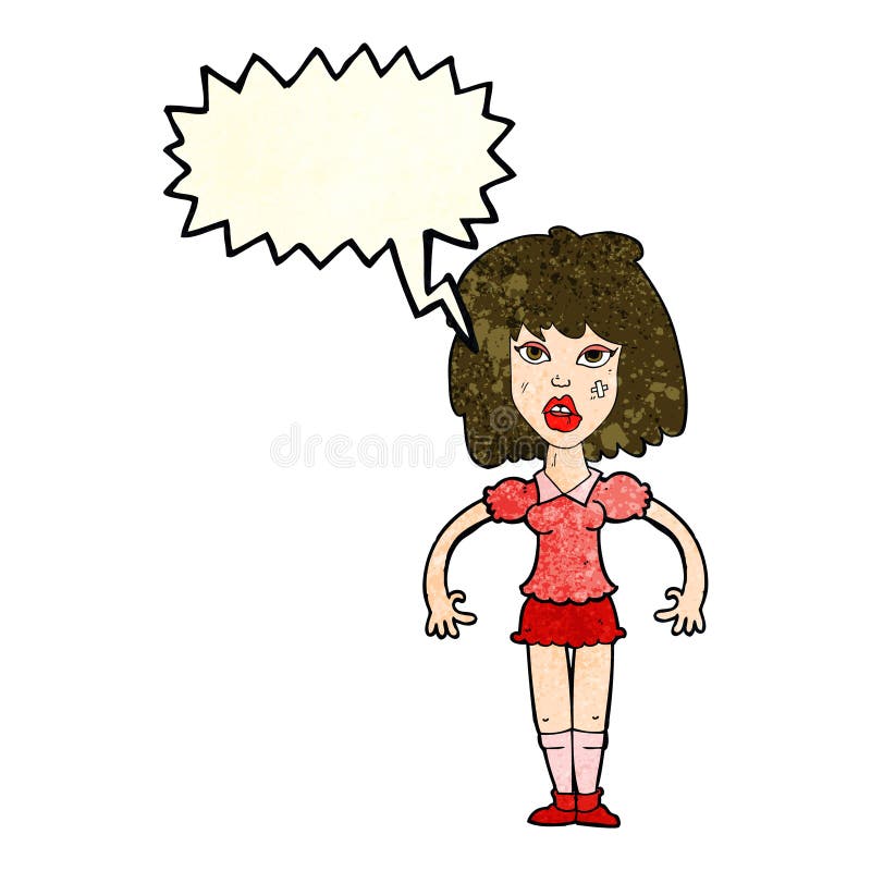 Cartoon Girl Fight with Speech Bubble Stock Illustration - Illustration ...