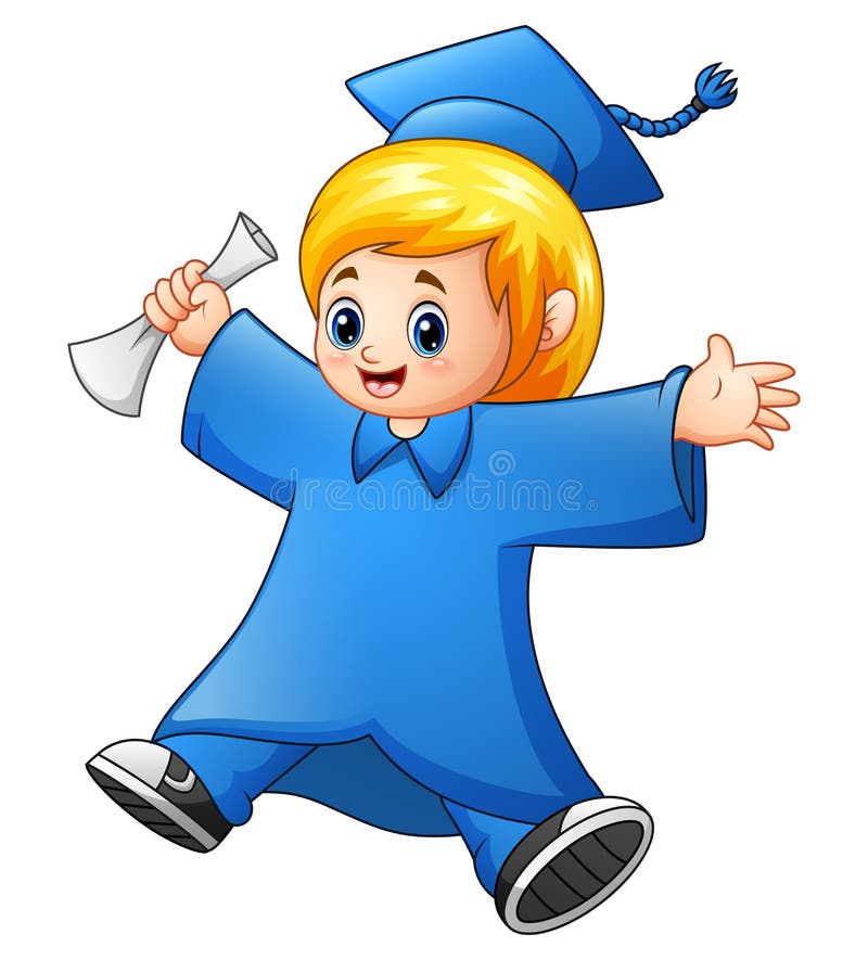 Cartoon girl graduation stock vector. Illustration of celebration ...