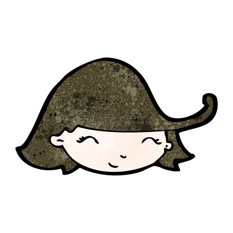 Cartoon Girl with Hair Blowing in Wind Stock Vector - Illustration of ...