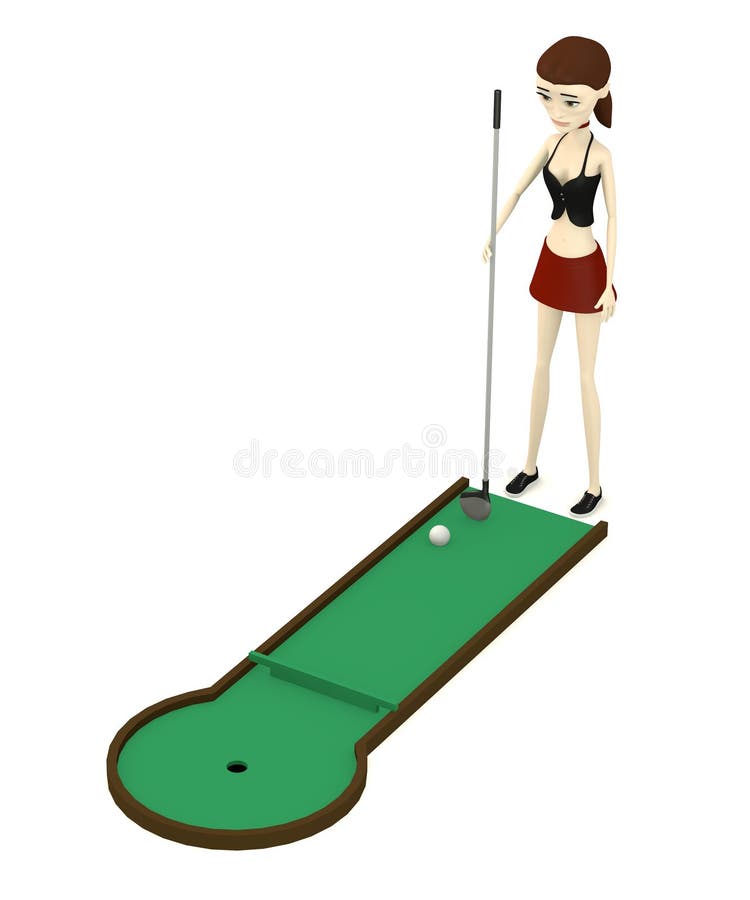 Cartoon Girl Minigolf Stock Illustrations – 4 Cartoon Girl Minigolf ...
