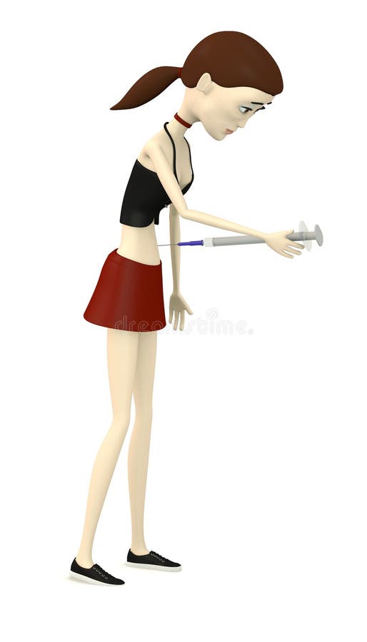 Cartoon girl with needle stock illustration. Illustration of beet ...