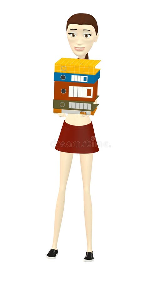 Cartoon Girl Office Files Stock Illustrations – 266 Cartoon Girl Office ...