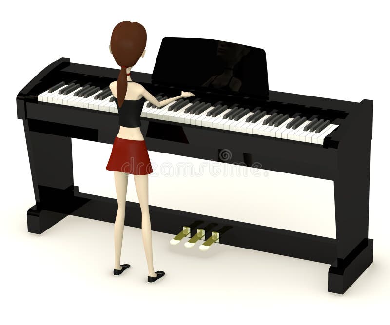 Cartoon Girl Playing Clavier Stock Illustrations – 10 Cartoon Girl ...