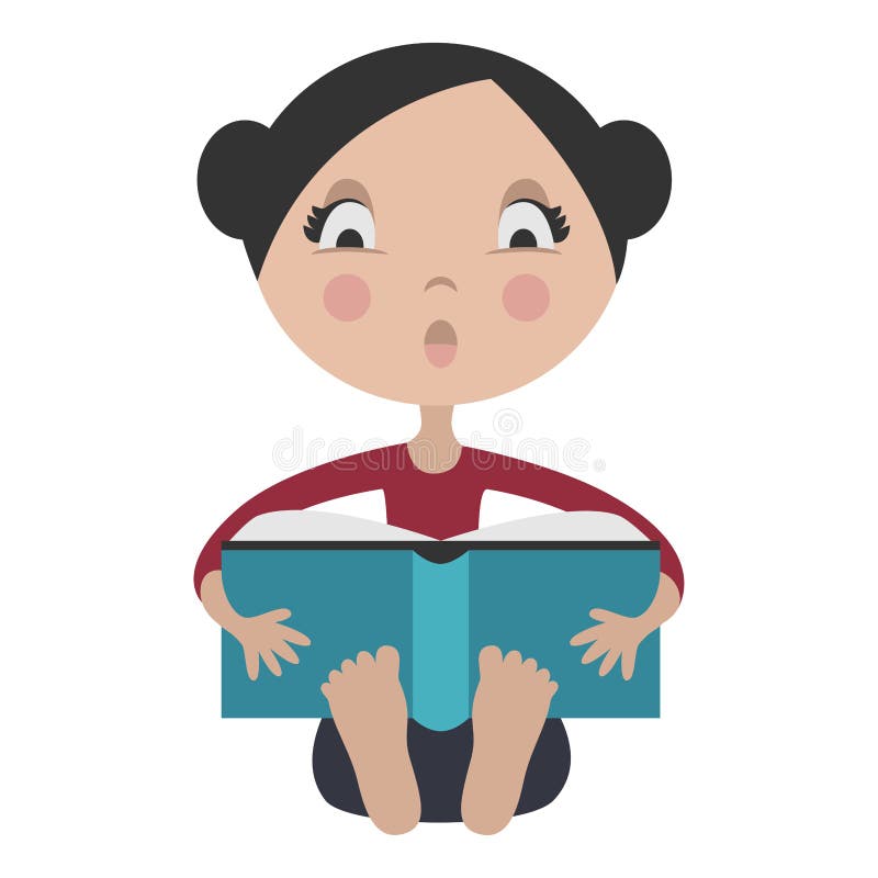 Reading- it s exciting! stock vector. Illustration of education - 30605410