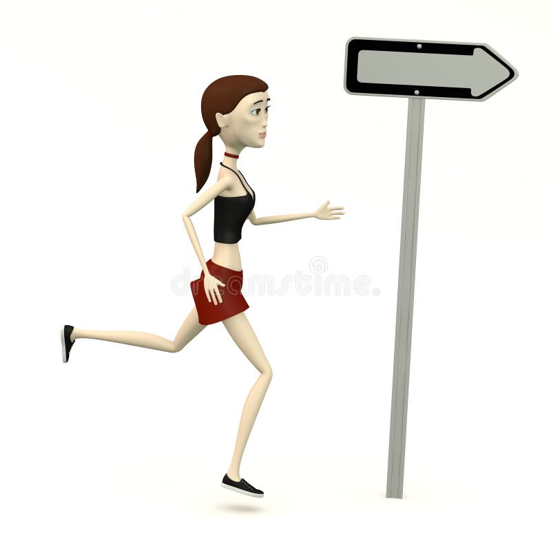 Cartoon girl with sign stock illustration. Illustration of transparent ...