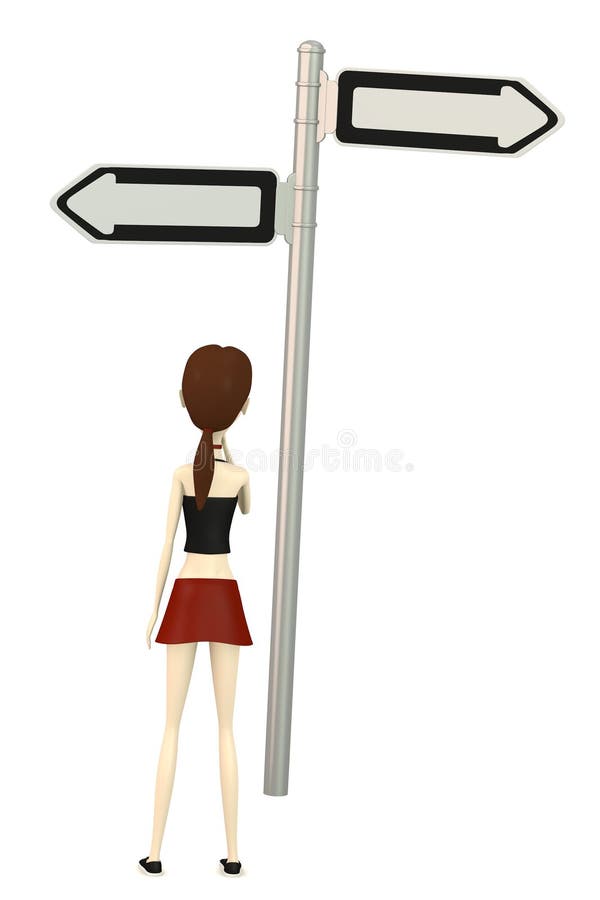 Cartoon girl with sign stock illustration. Illustration of info - 31261524