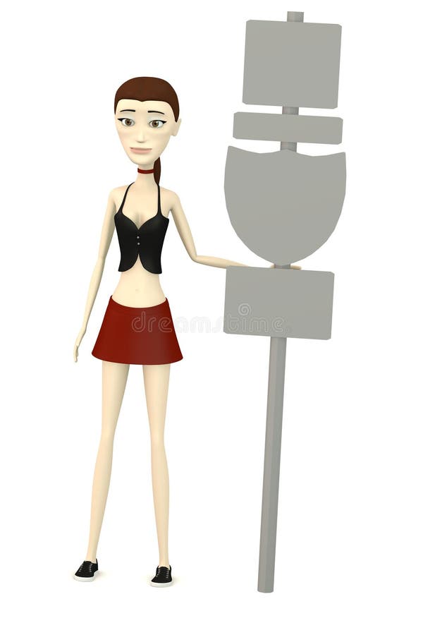 Cartoon girl with sign stock illustration. Illustration of board - 31261665