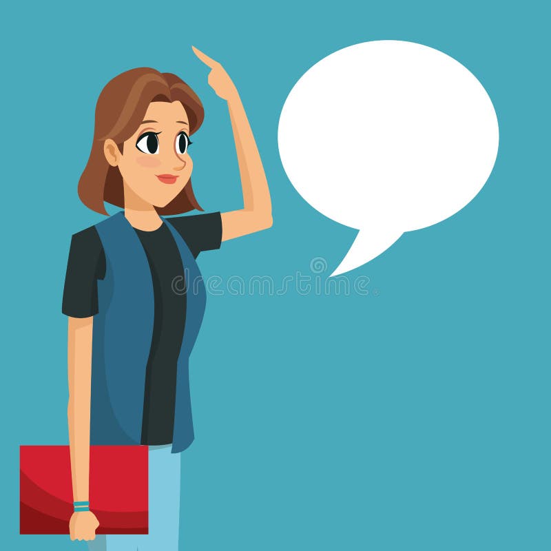 Cartoon Girl Talk Bubble Speech Stock Vector - Illustration of talk ...