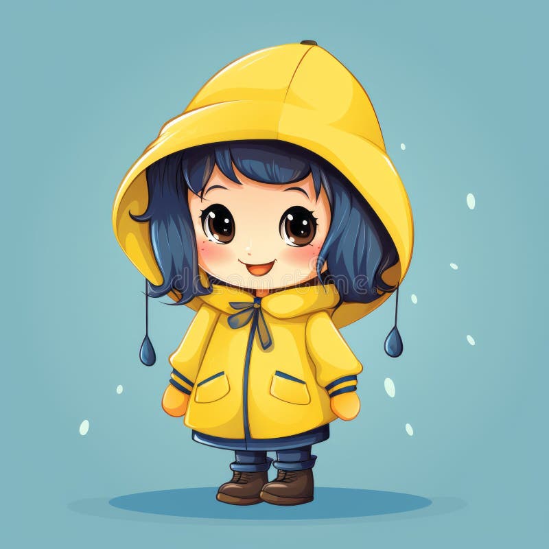 A Cartoon Girl with a Yellow Bow on Her Head Stock Illustration ...