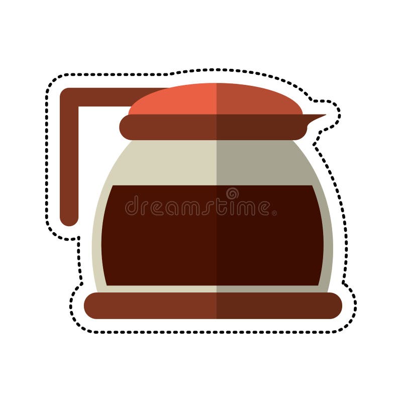 Cartoon Glass Pot with Coffee Image Stock Illustration - Illustration ...