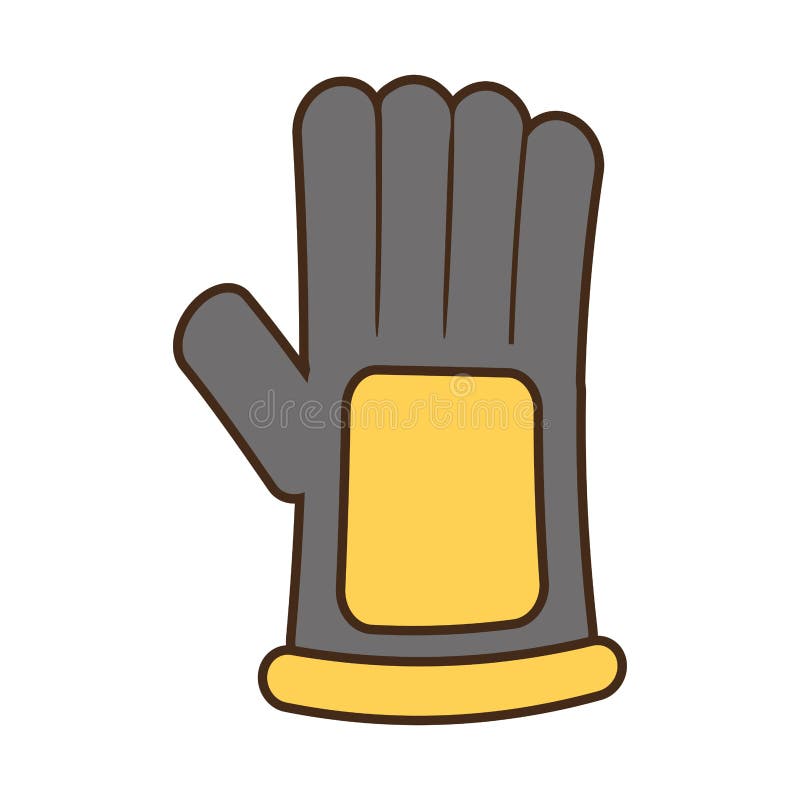 Cartoon Glove Protection Industrial Worker Design Stock Vector ...