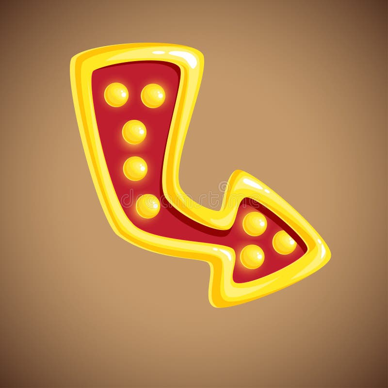 Cartoon Glowing Arrow Pointing To the Right. Vector Illustration Stock ...