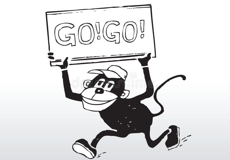 Cartoon go go sign stock vector. Illustration of code - 6684075