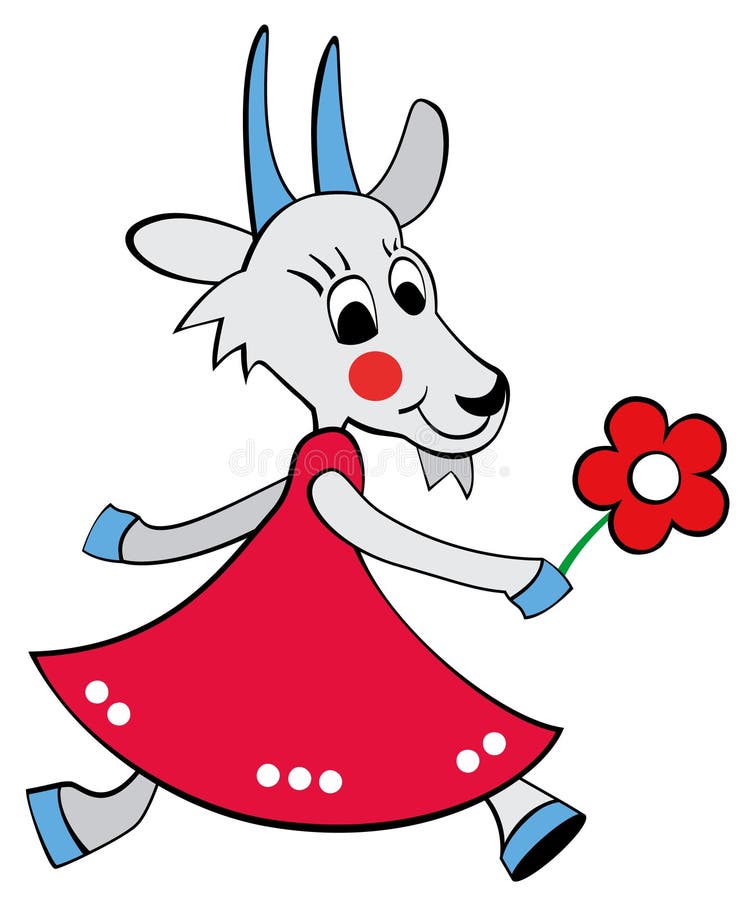 Cartoon she-goat stock vector. Illustration of vector - 7189521