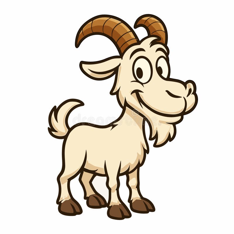 Cartoon Goat with Smiling Happy Cheerful Face Stock Illustration ...