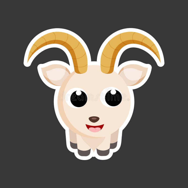 Cartoon Goat Sticker Vector Illustration Stock Vector - Illustration of ...