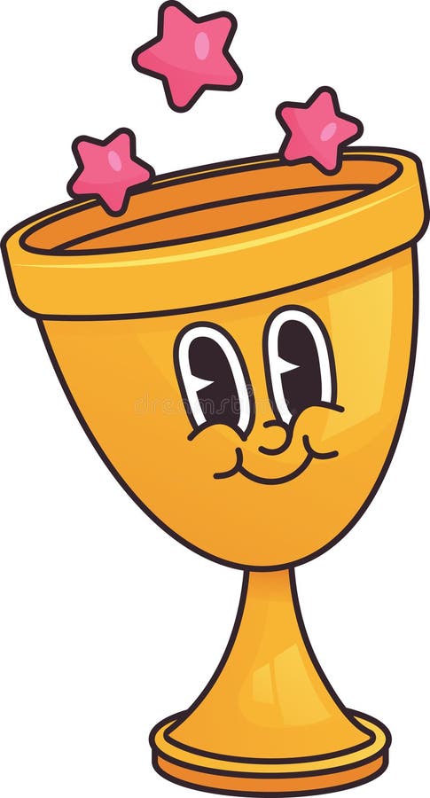 Cartoon Gold Cup Character stock illustration. Illustration of ...
