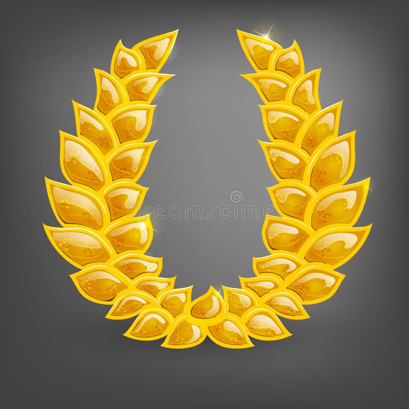 Cartoon gold laurel. stock vector. Illustration of main - 70546592