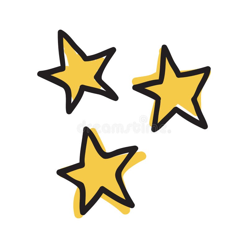 Cartoon Gold Stars, Doodle Vector Illustration Stock Vector ...