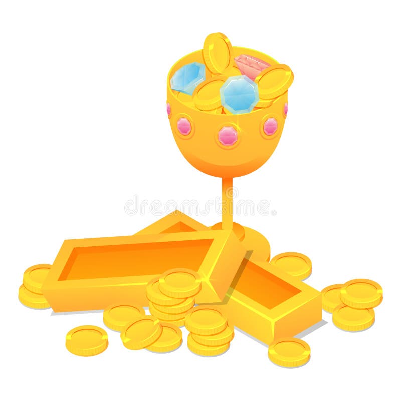 Cartoon gold treasure stock vector. Illustration of gold - 233357746