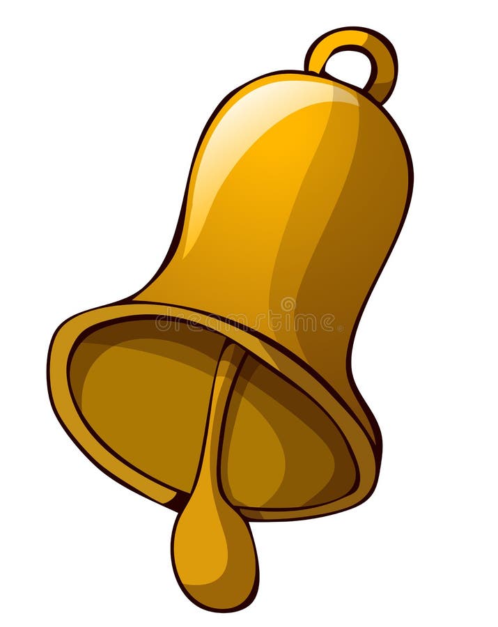 Cartoon Golden Bell. stock vector. Illustration of hand - 59762312