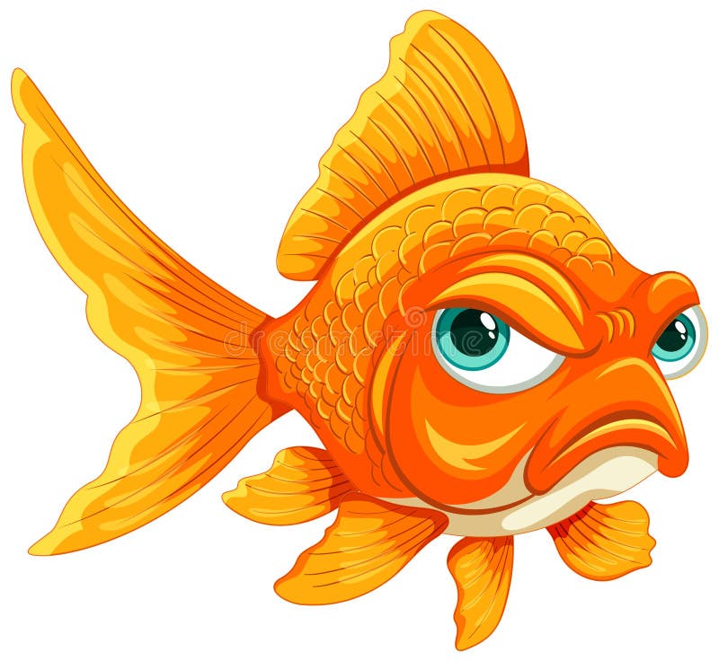 A cartoon goldfish angry stock vector. Illustration of water - 314136708