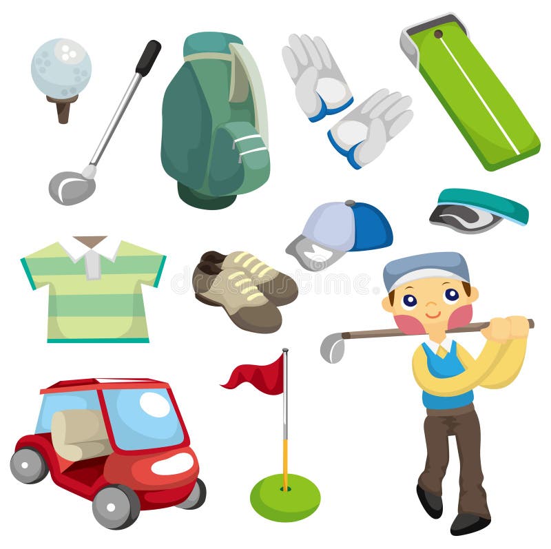Cartoon Golf Equipment Icon Stock Vector - Illustration of ...