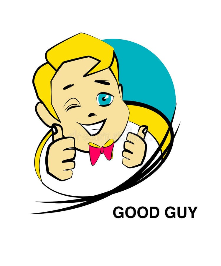 Cartoon good guy stock illustration. Illustration of poster - 54327649