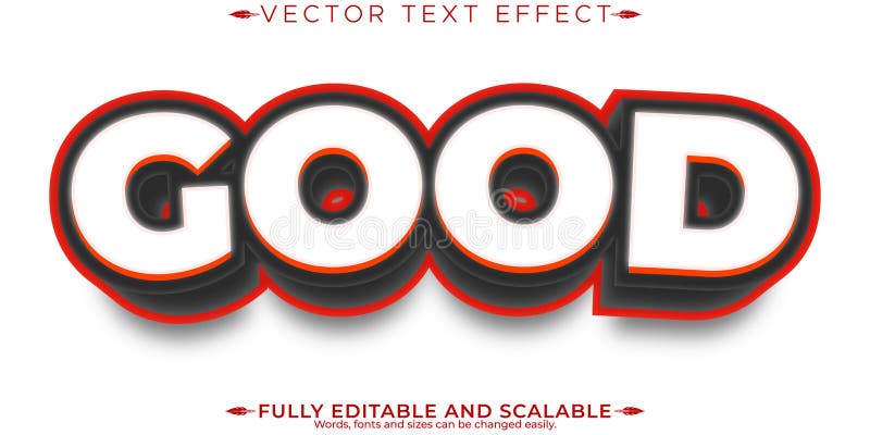 Cartoon Good Text Effect, Editable Bold Modern Text Style Stock Vector ...
