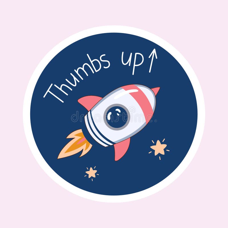 Cartoon Good Work Sticker, Thumbs Up Stock Vector - Illustration of ...