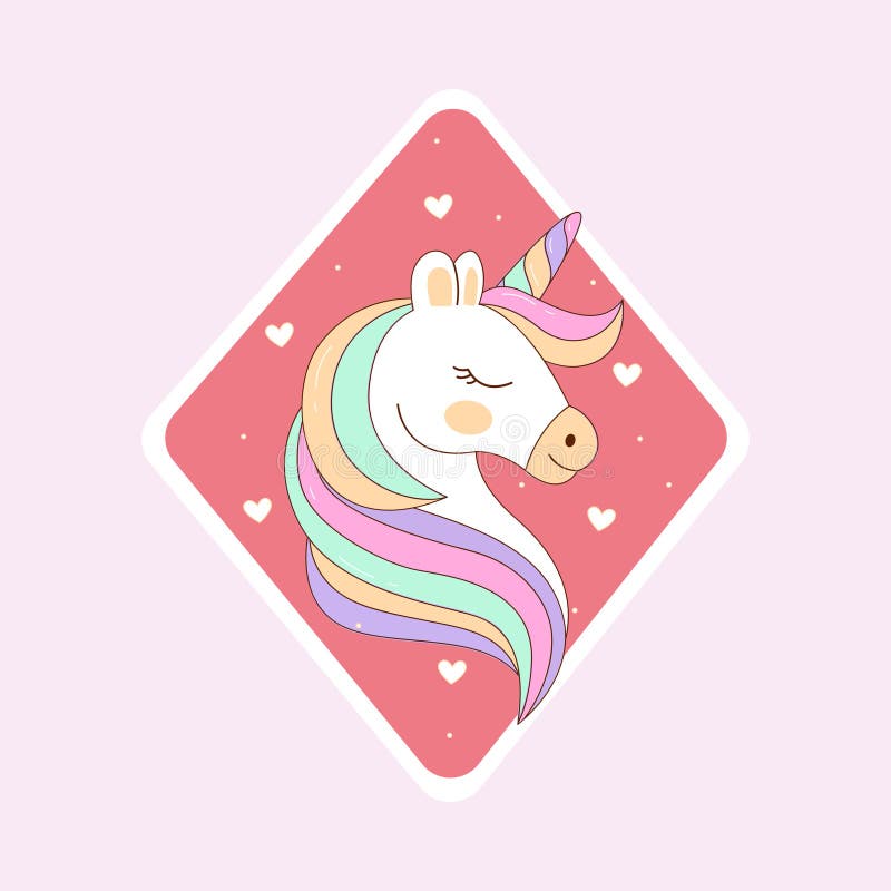 Cartoon Good Work Sticker with Unicorn Stock Vector - Illustration of ...