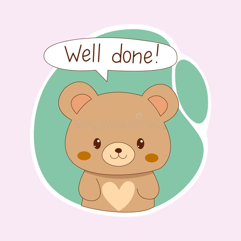 Cartoon Good Work Sticker, Well Done Stock Vector - Illustration of ...