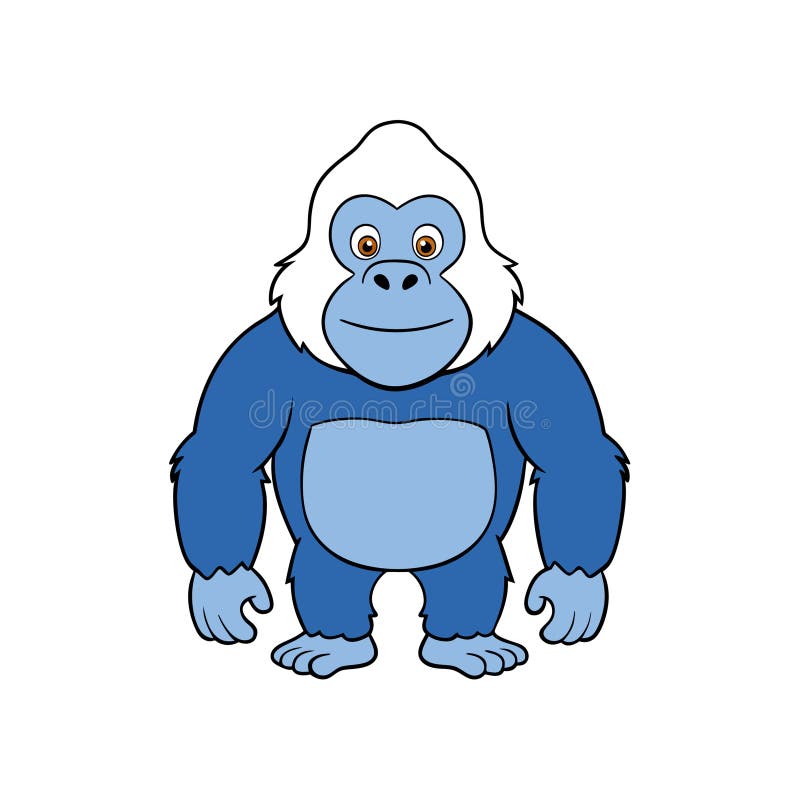 Cartoon Gorilla Standing Upright with a Friendly Expression Stock Photo ...