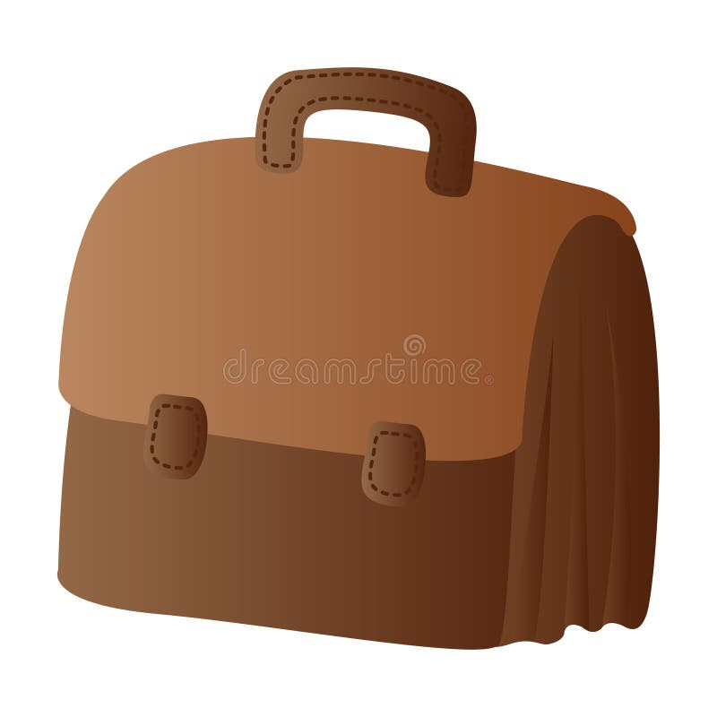 Cartoon Gradient Brown Leather Briefcase Vector Isolated Element Stock ...