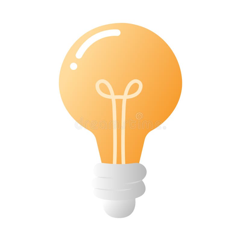 Cartoon Gradient Light Bulb Vector Isolated Element Stock Vector ...