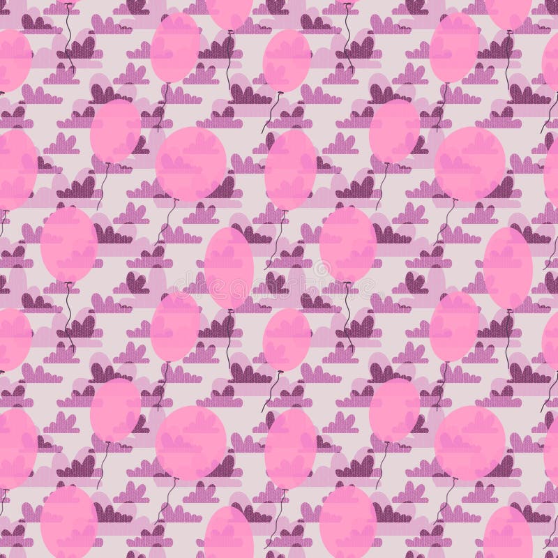 Cartoon Gradient Seamless Kawaii Clouds Pattern for Wrapping Paper and ...