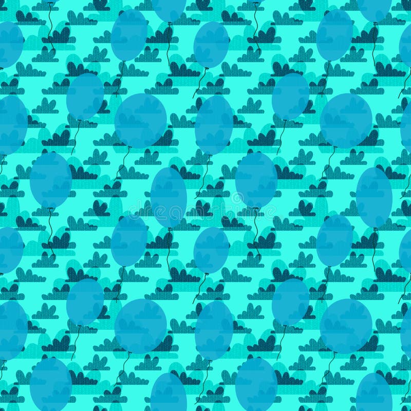 Cartoon Gradient Seamless Kawaii Clouds Pattern for Wrapping Paper and ...