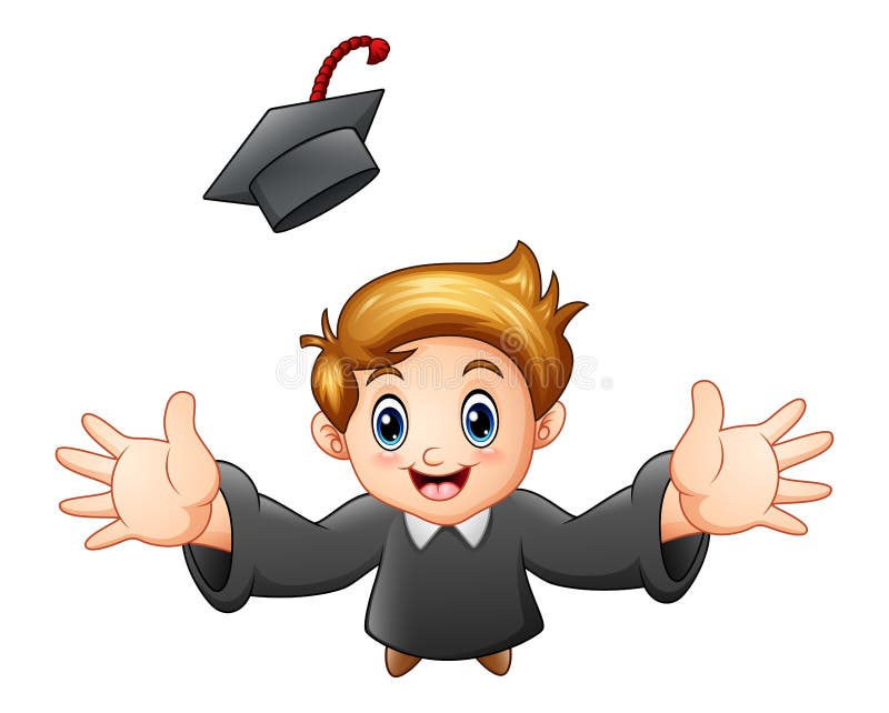 Cartoon graduation stock illustration. Illustration of complete - 34869367