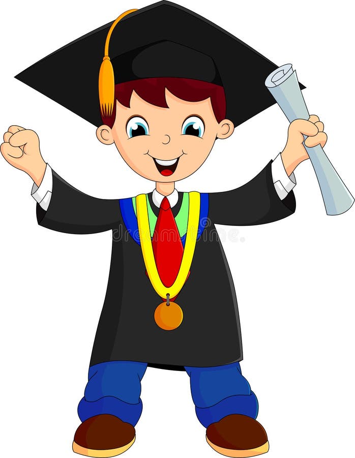 Cartoon graduation stock illustration. Illustration of complete - 34869367